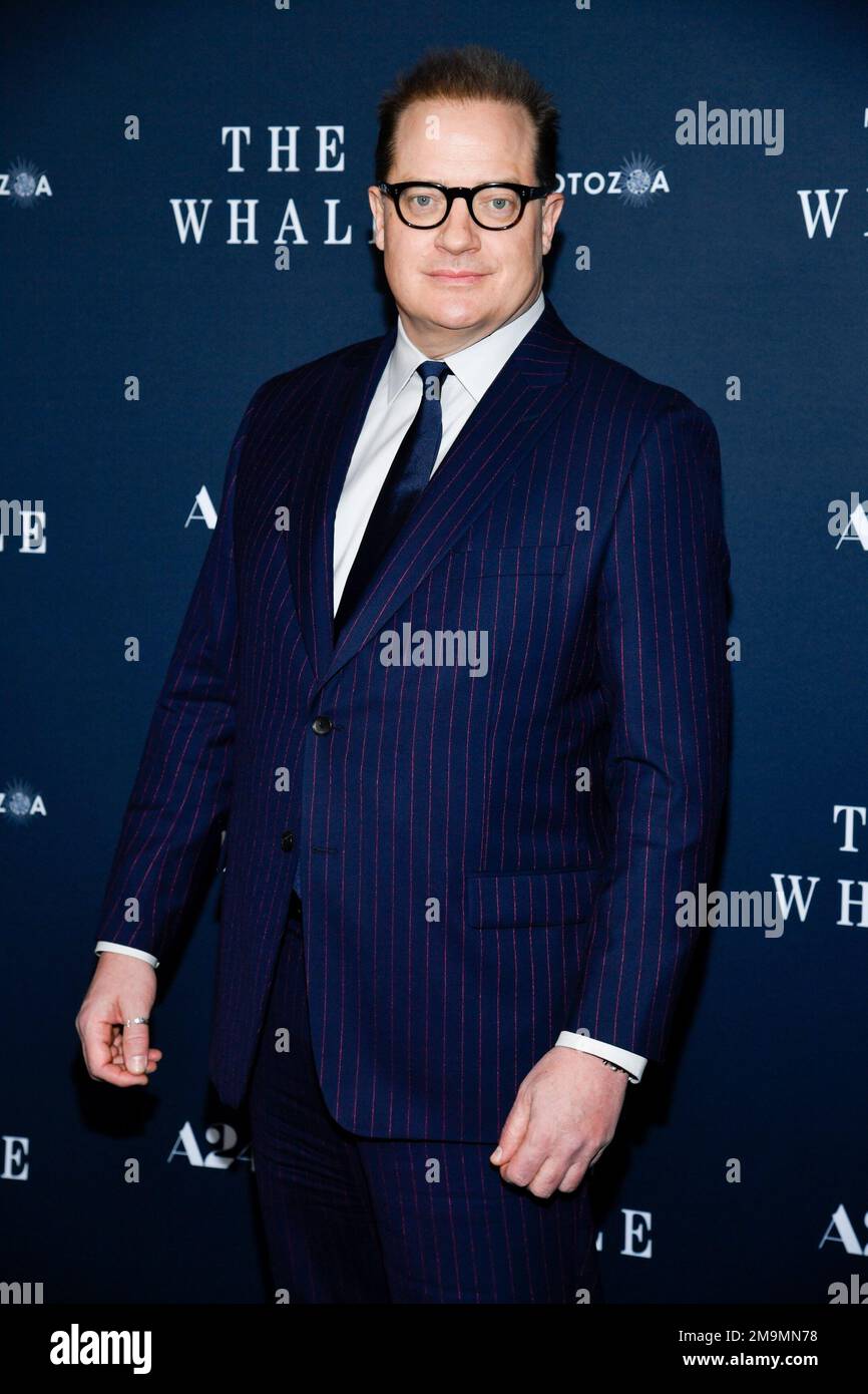 Brendan Fraser attends the premiere of "The Whale" at Alice Tully Hall ...