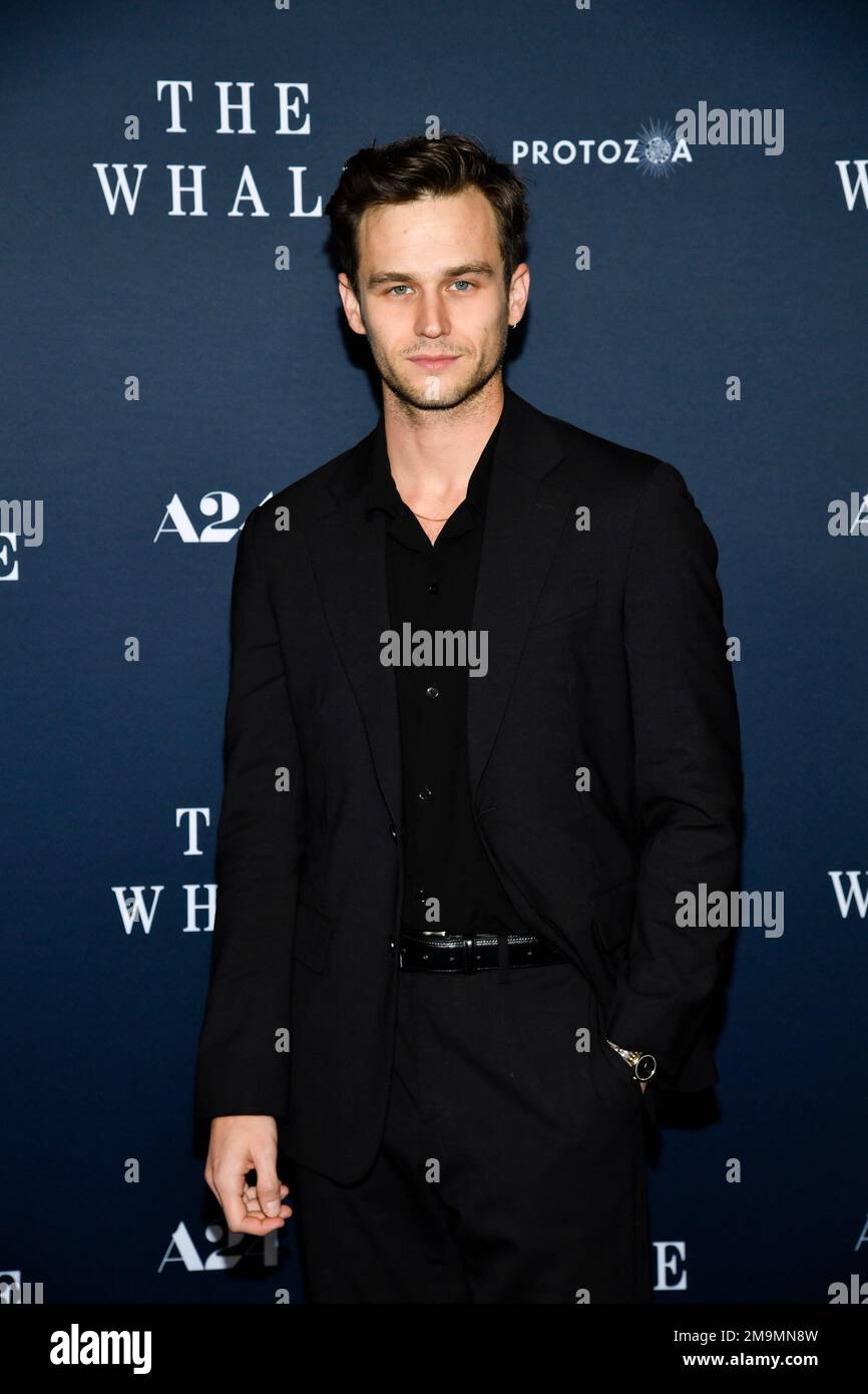 Brandon Flynn attends the premiere of "The Whale" at Alice Tully Hall ...