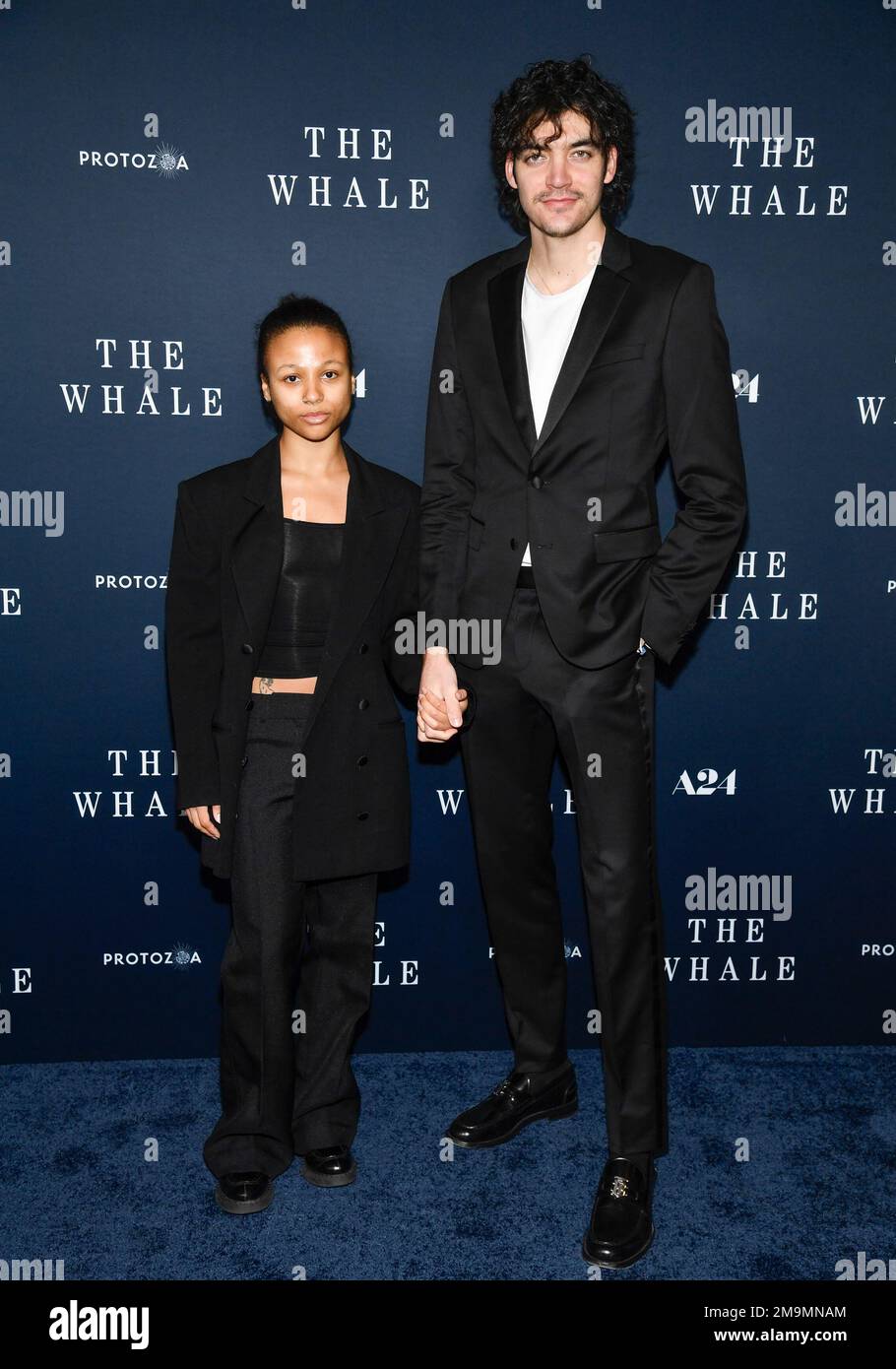Myha'la Herrold, left, and Armando Rivera attend the premiere of "The Whale" at Alice Tully Hall ...