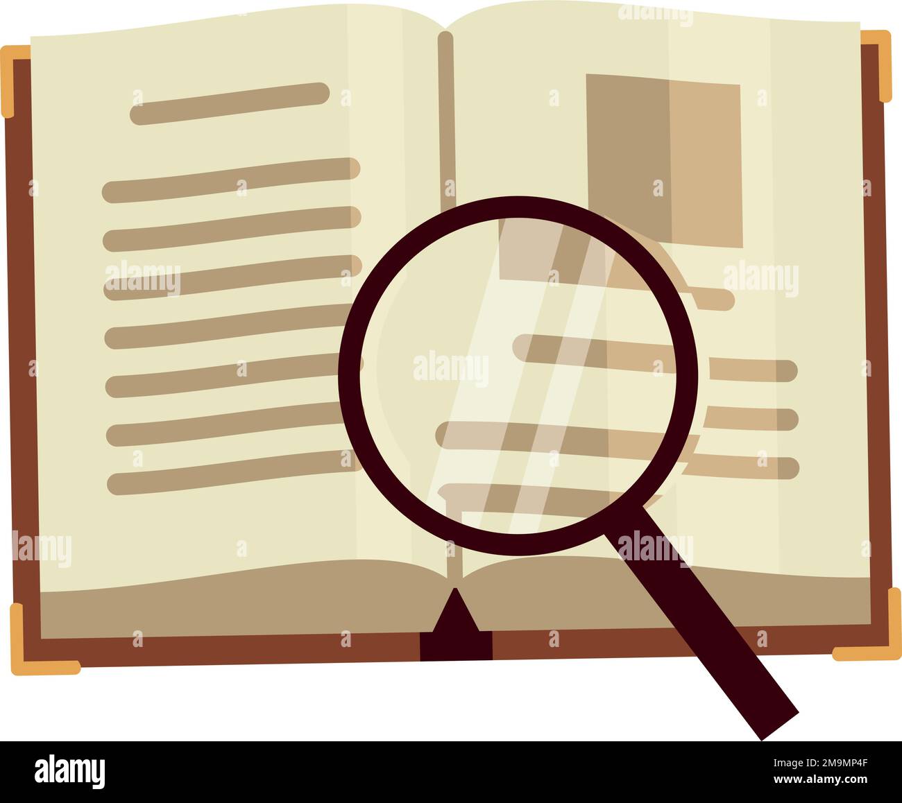 Open book with magnifying glass. Research color icon Stock Vector Image ...