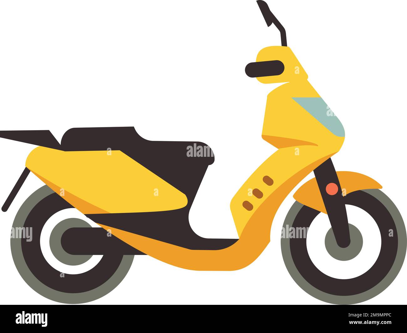 Yellow scooter side view. Cartoon motorbike icon Stock Vector Image ...