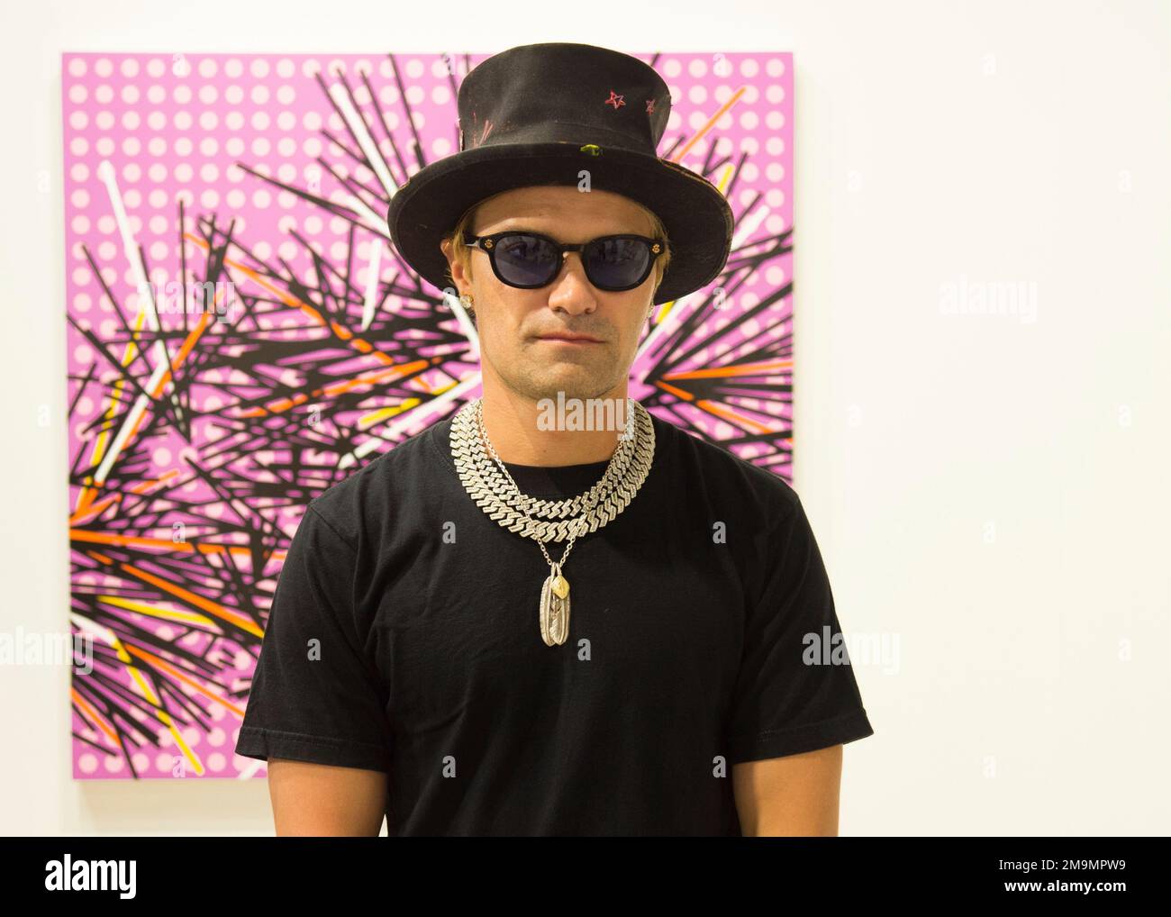 Artist Alec Monopoly attends Art Basel 2022 on Tuesday, Nov. 29, 2022 ...