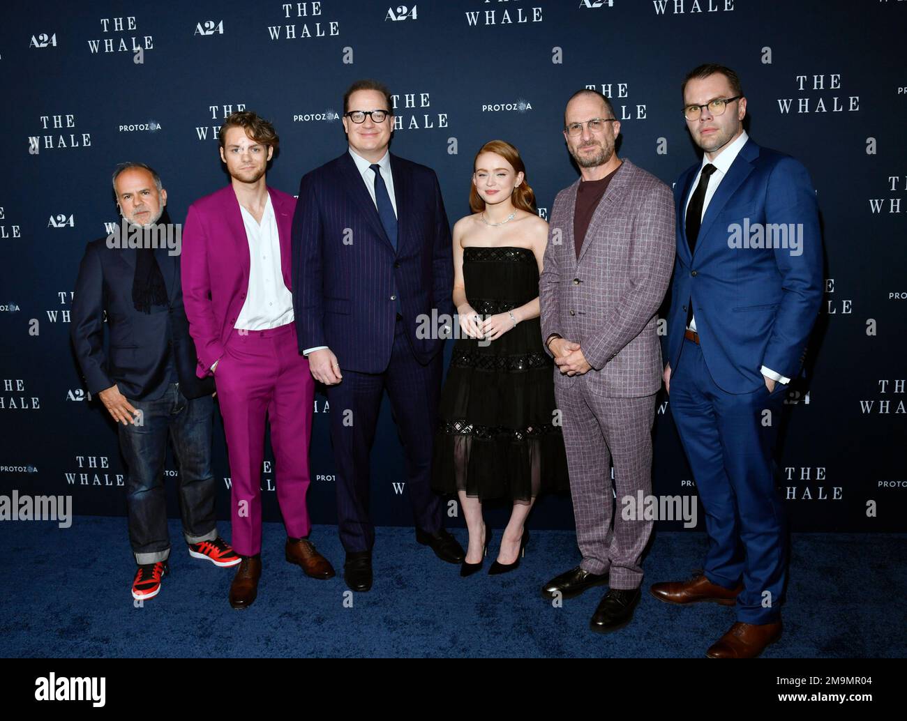 Jeremy Dawson, left, Ty Simpkins, Brendan Fraser, Sadie Sink, Darren ...