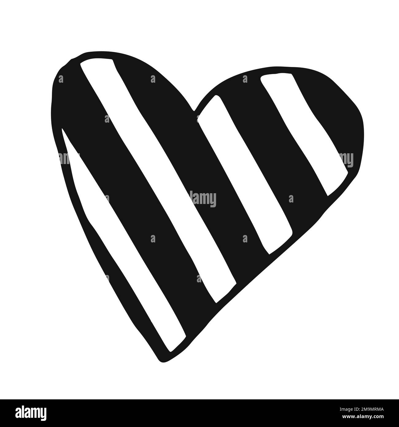 Heart shaped tangled grungy scribble hand painted with ink Stock Vector ...