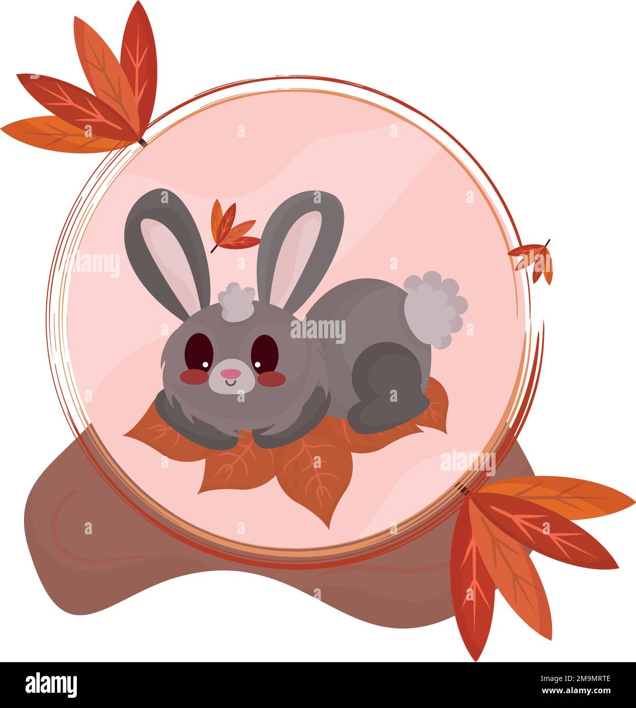 Isolated cute rabbit autumn animal Vector Stock Vector Image & Art - Alamy