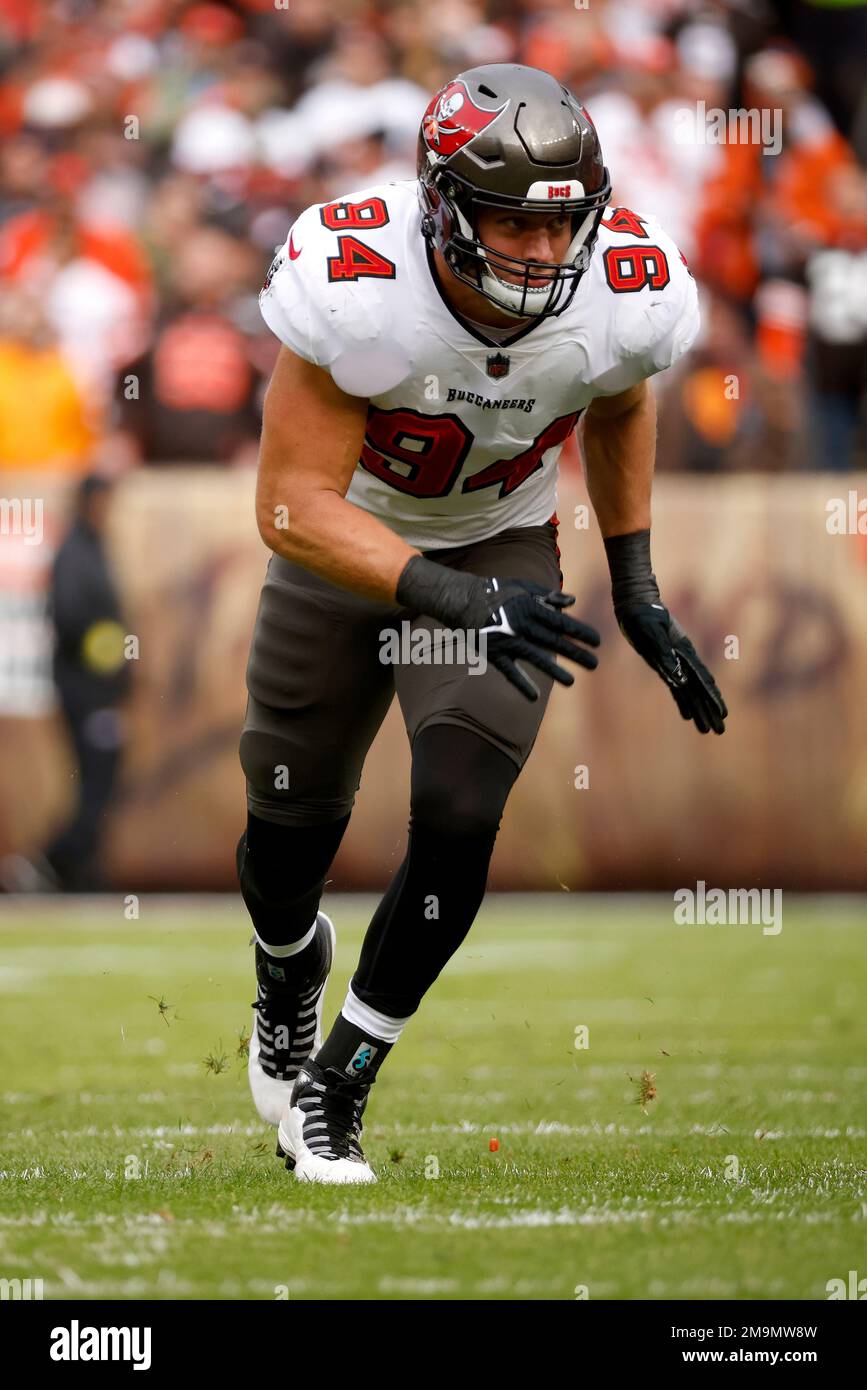 Tampa Bay Buccaneers linebacker Carl Nassib (94) runs off of the line ...