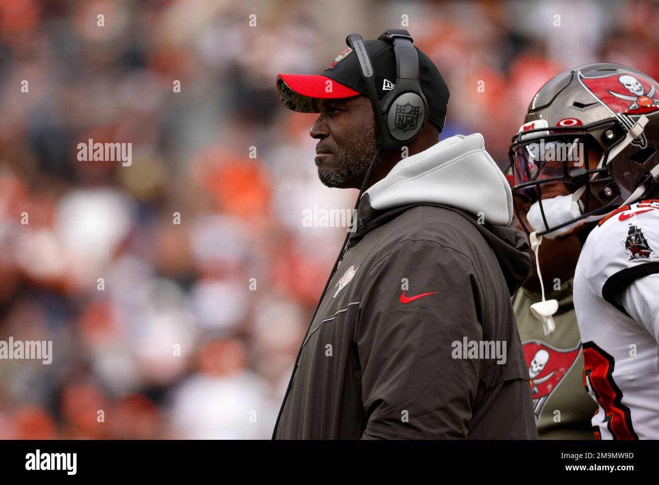 Tampa Bay Buccaneers head coach Todd Bowles stands on the sideline during an NFL football game ...