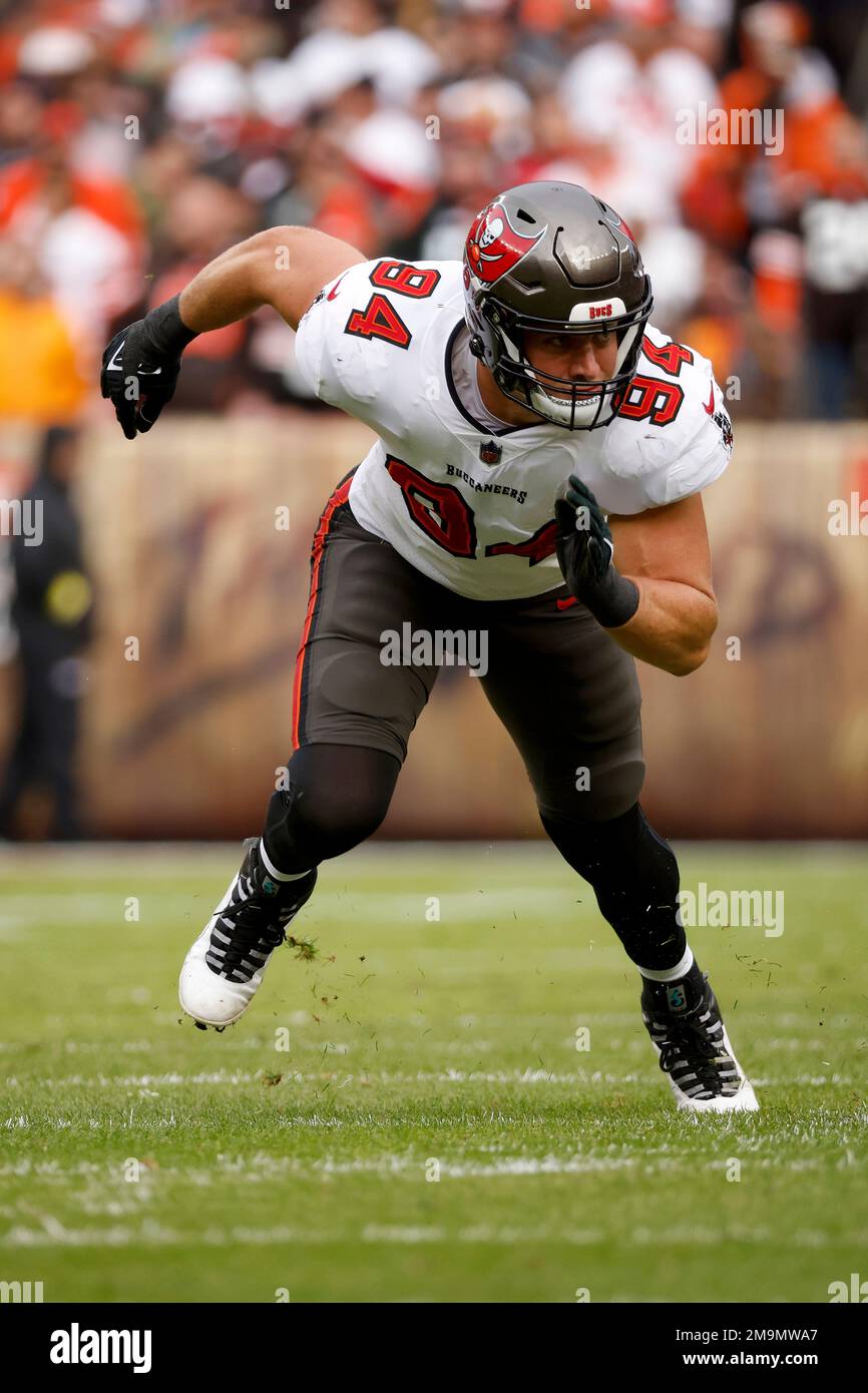Tampa Bay Buccaneers linebacker Carl Nassib (94) runs off of the line ...
