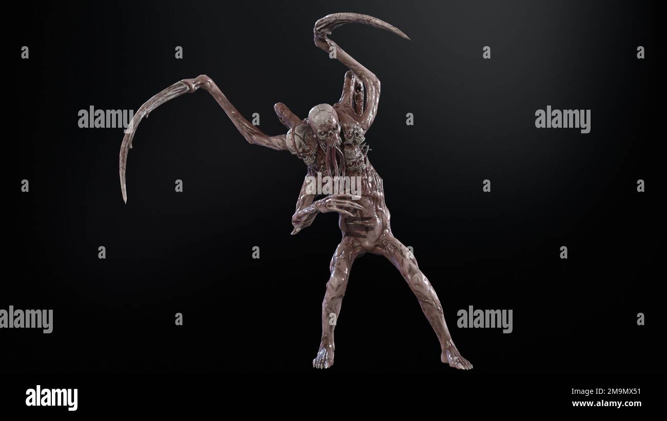 Mythical Mutant monster on chromakey background 3d render Stock Photo ...