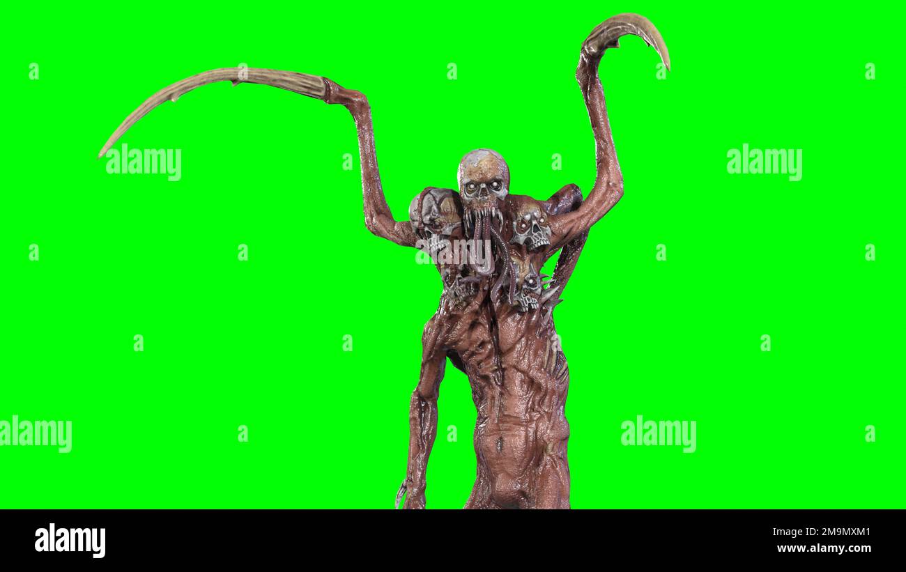 Mythical Mutant monster on chromakey background 3d render Stock Photo ...
