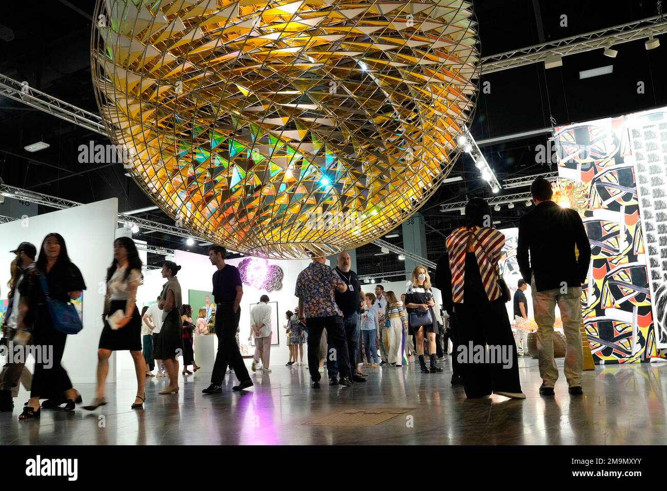 A sculpture by artist Olafur Eliasson titled "Spherical Space" is ...