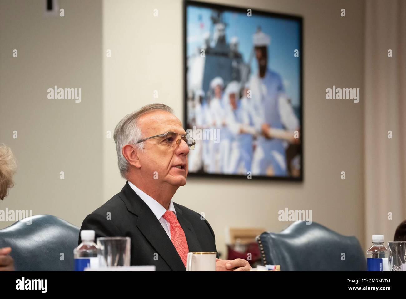 Colombian Defense Minister Ivan Velasquez speaks during a meeting with ...