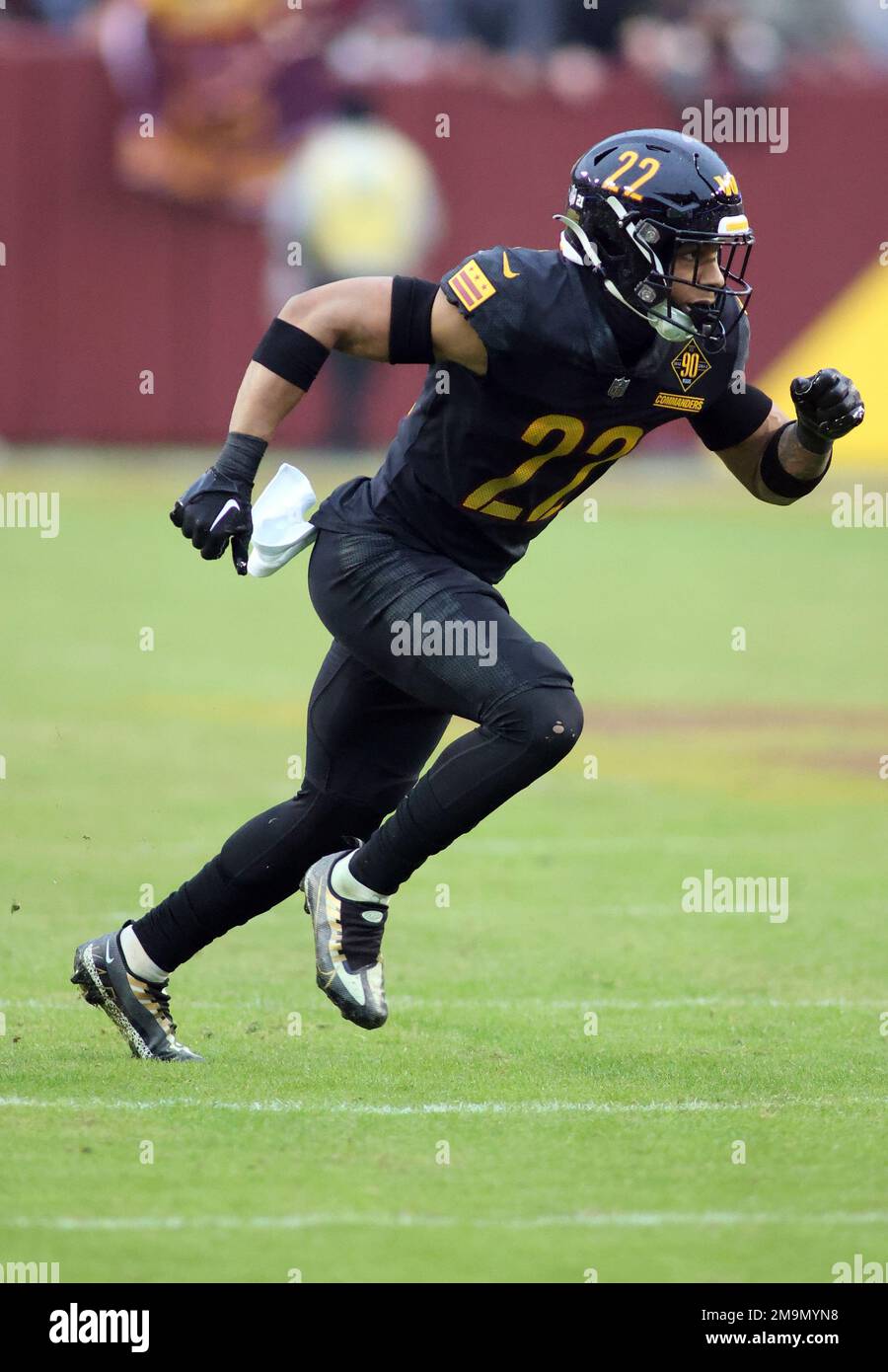 Washington Commanders safety Darrick Forrest (22) runs during an NFL ...