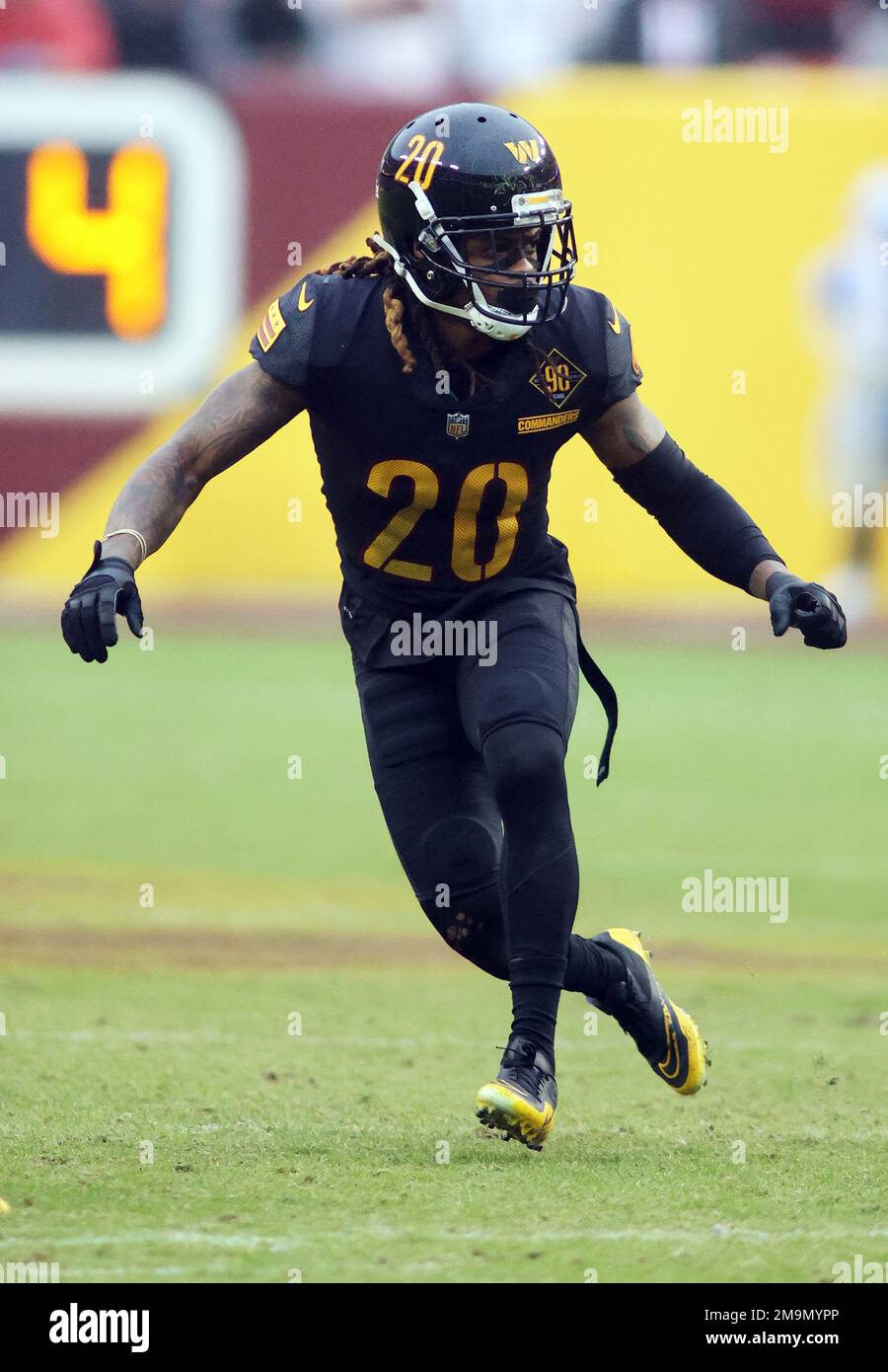 Washington Commanders safety Bobby McCain (20) runs during an NFL ...