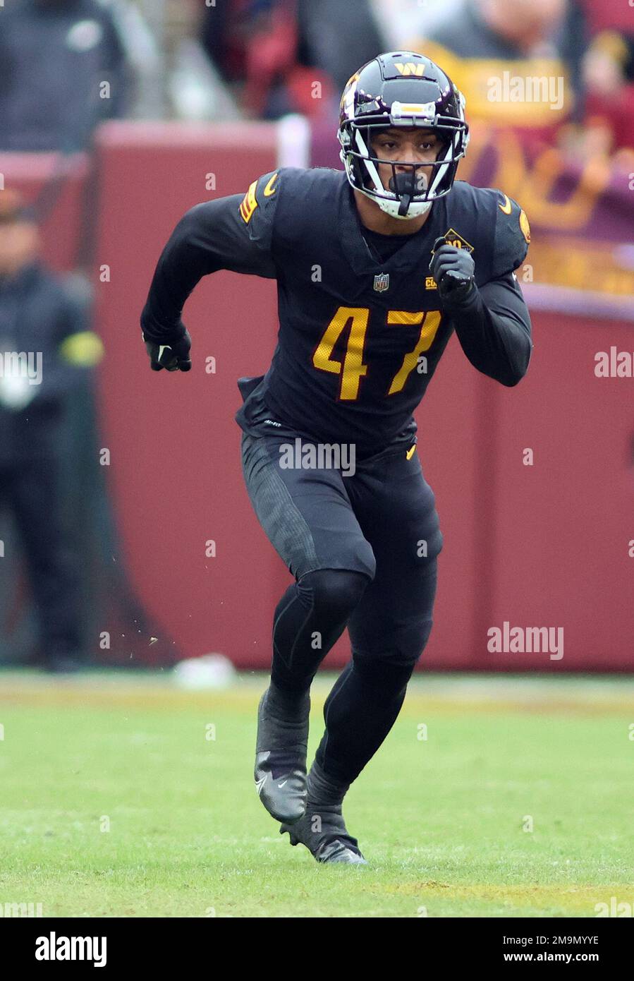 Washington Commanders linebacker Khaleke Hudson (47) runs during an NFL ...