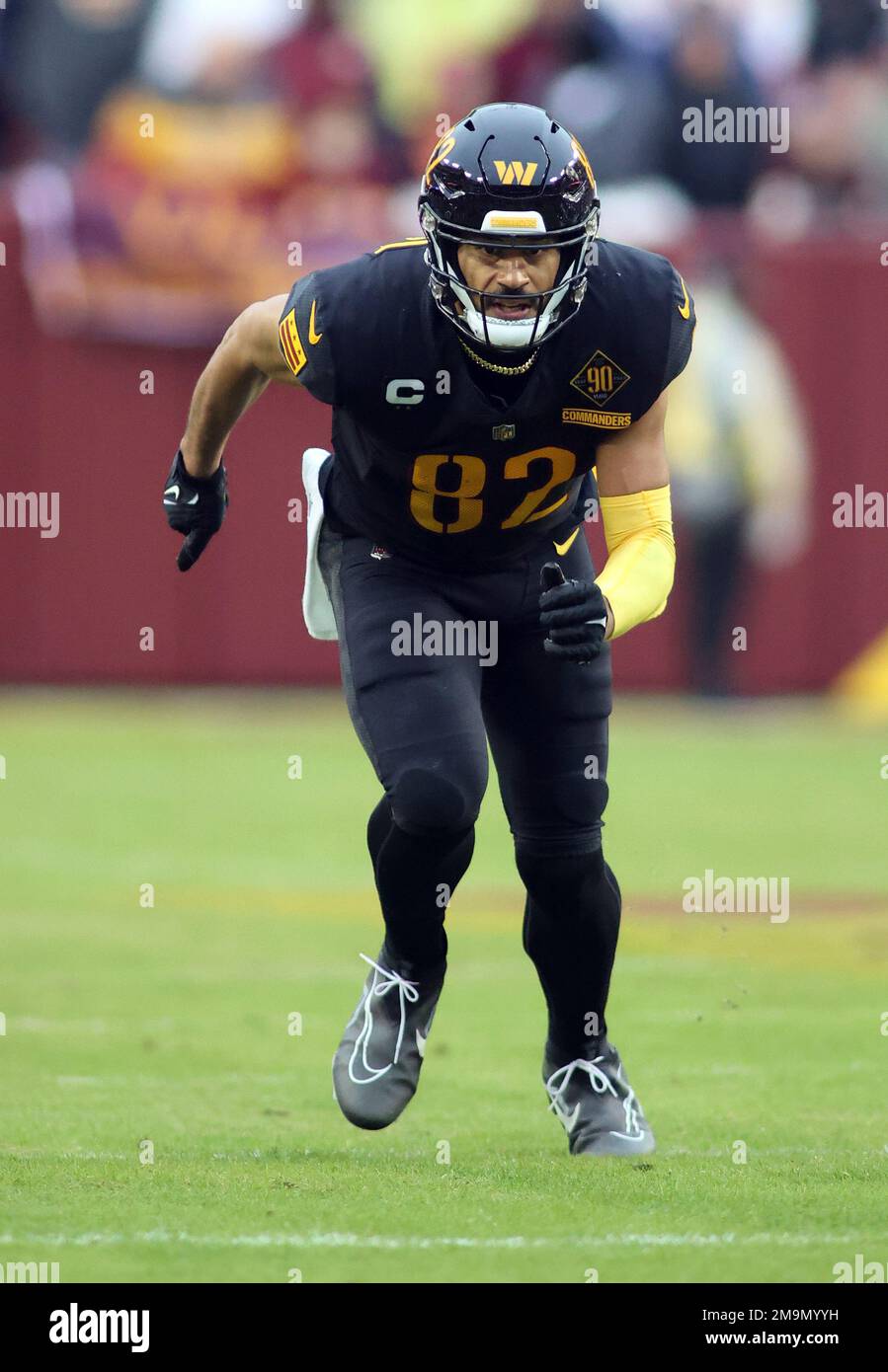 Washington Commanders tight end Logan Thomas (82) runs during an NFL ...