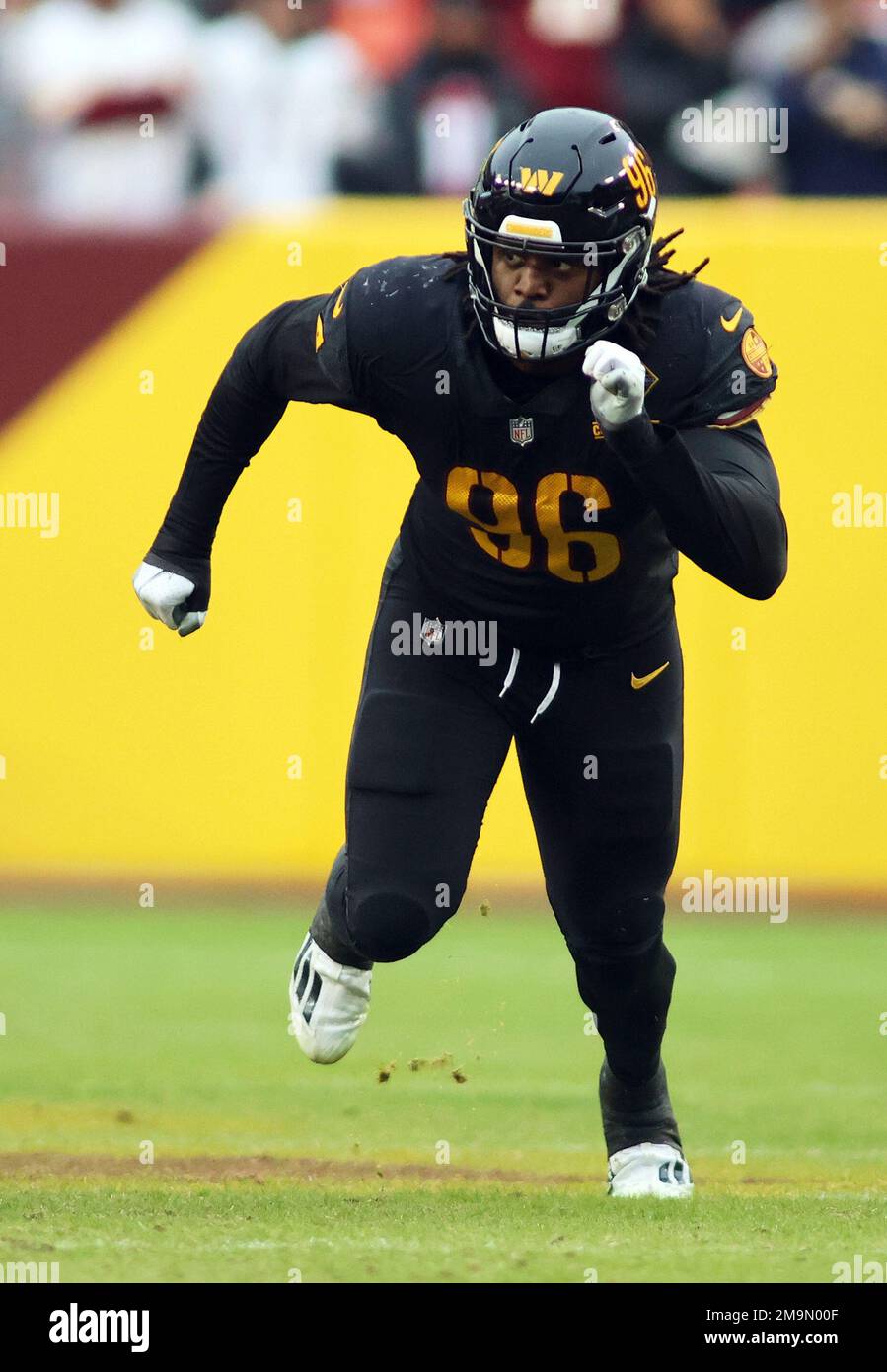 Washington Commanders defensive end James Smith-Williams (96) runs ...