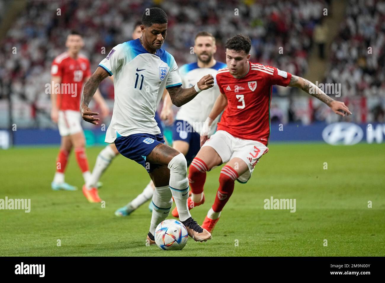 England's Marcus Rashford controls the ball during the World Cup group ...