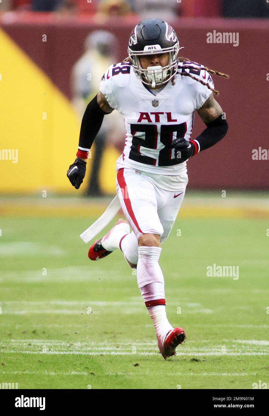 Atlanta Falcons cornerback Mike Ford (28) runs during an NFL football ...