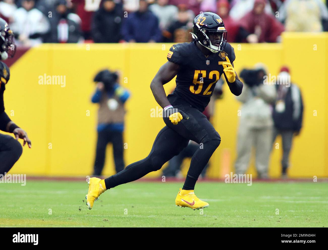 Washington Commanders linebacker Jamin Davis (52) runs during an NFL ...