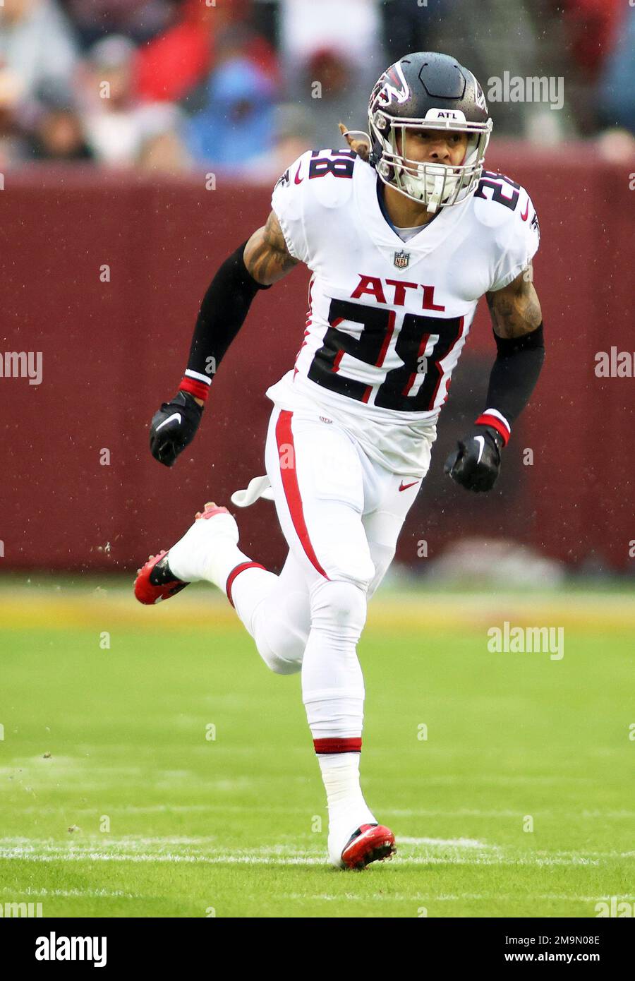 Atlanta Falcons cornerback Mike Ford (28) runs during an NFL football ...