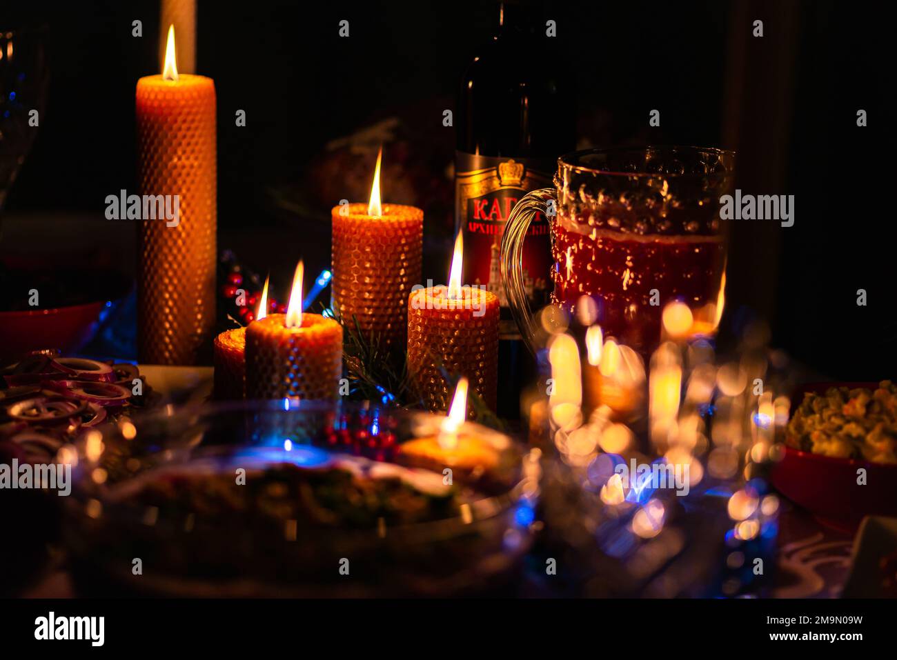 Burning wax candles hi-res stock photography and images - Alamy