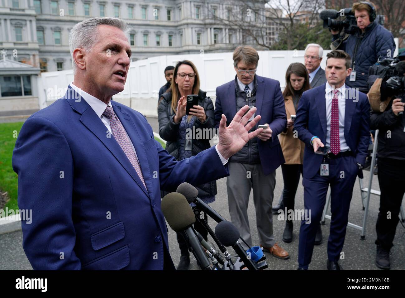 House Minority Leader Kevin McCarthy of Calif., speaks with reporters ...