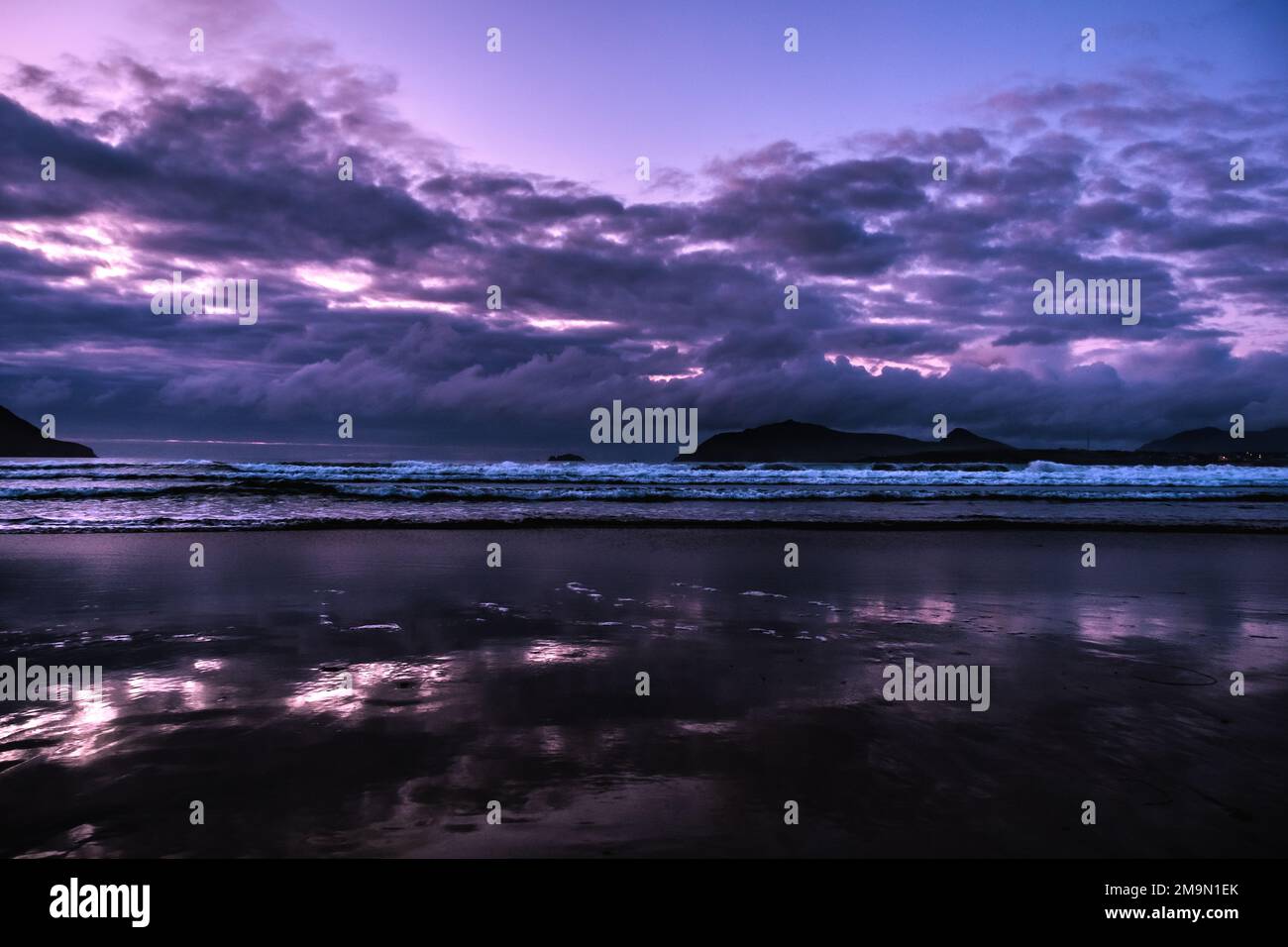 Sunset, Atlantic Ocean, mountains, beaches and cloudy skies, this is ...