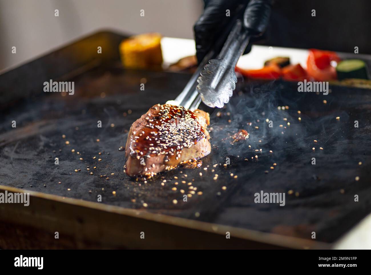 Closeup hot grilled meat steam hi-res stock photography and images - Alamy