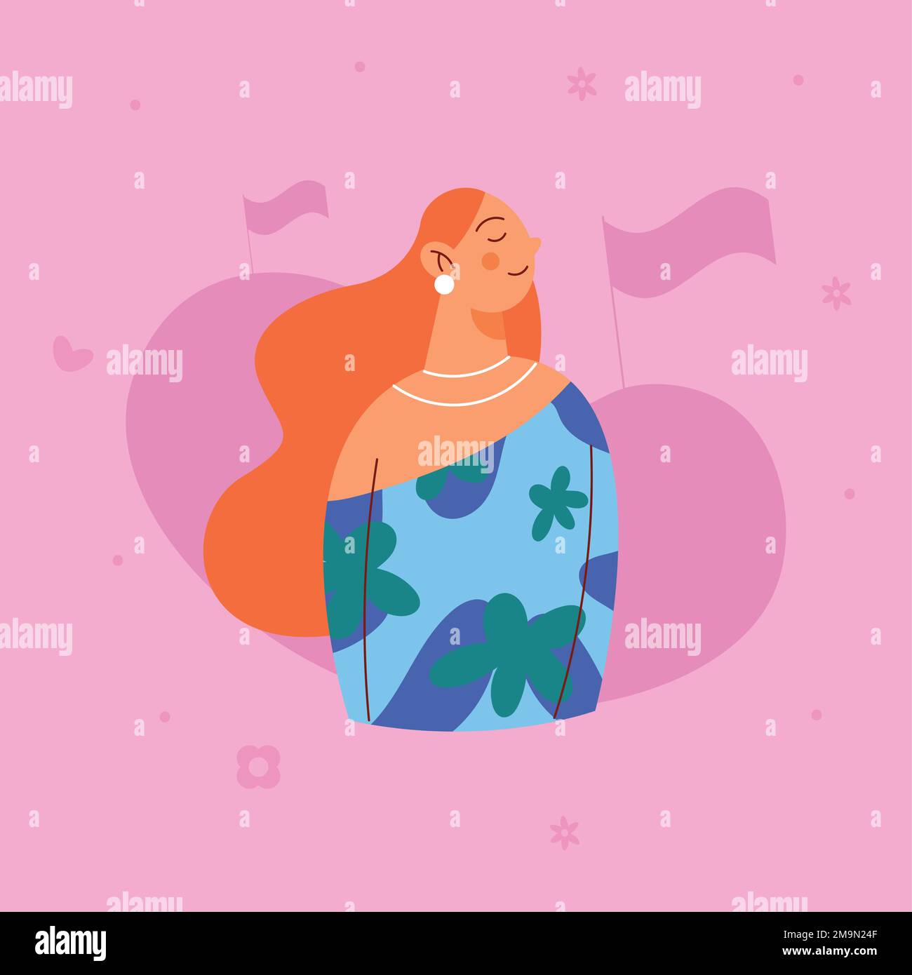 elegant redhead woman position character Stock Vector Image & Art - Alamy