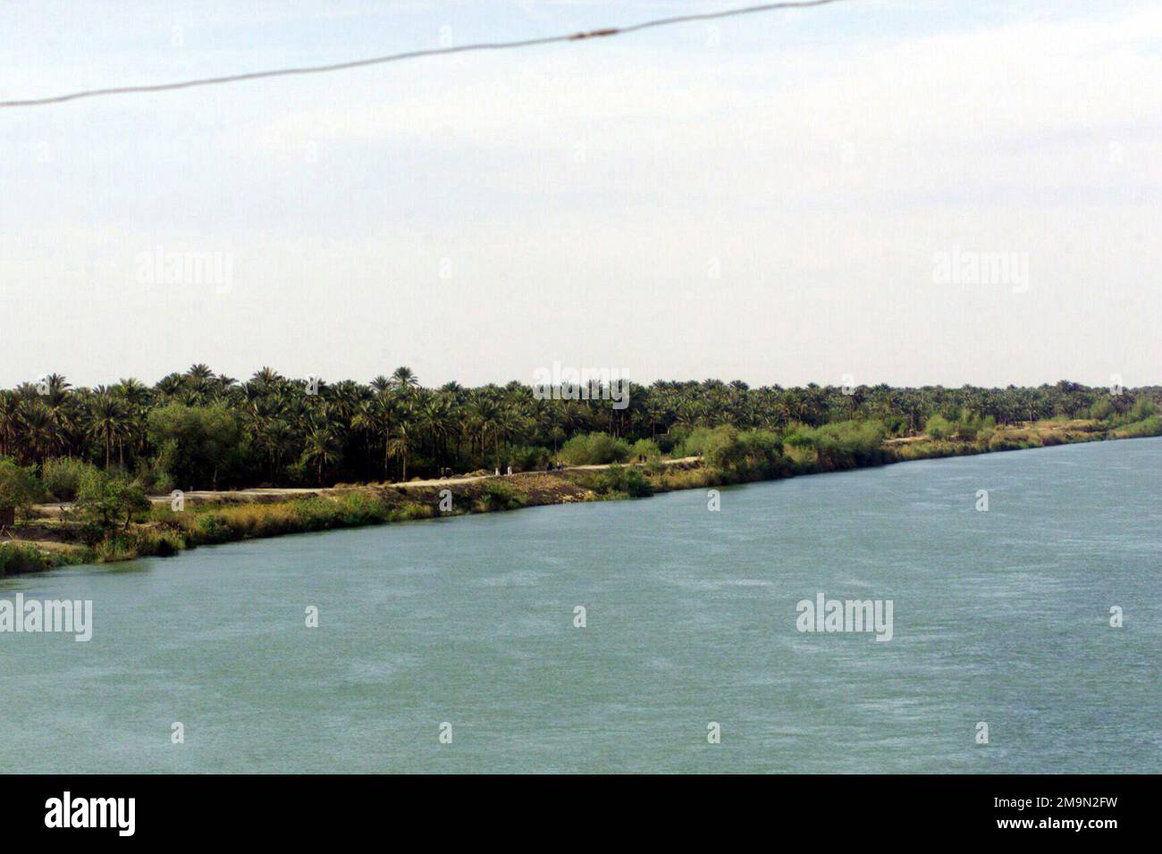 The Tigris River near the banks of An Nu'maniyah, Iraq, during ...