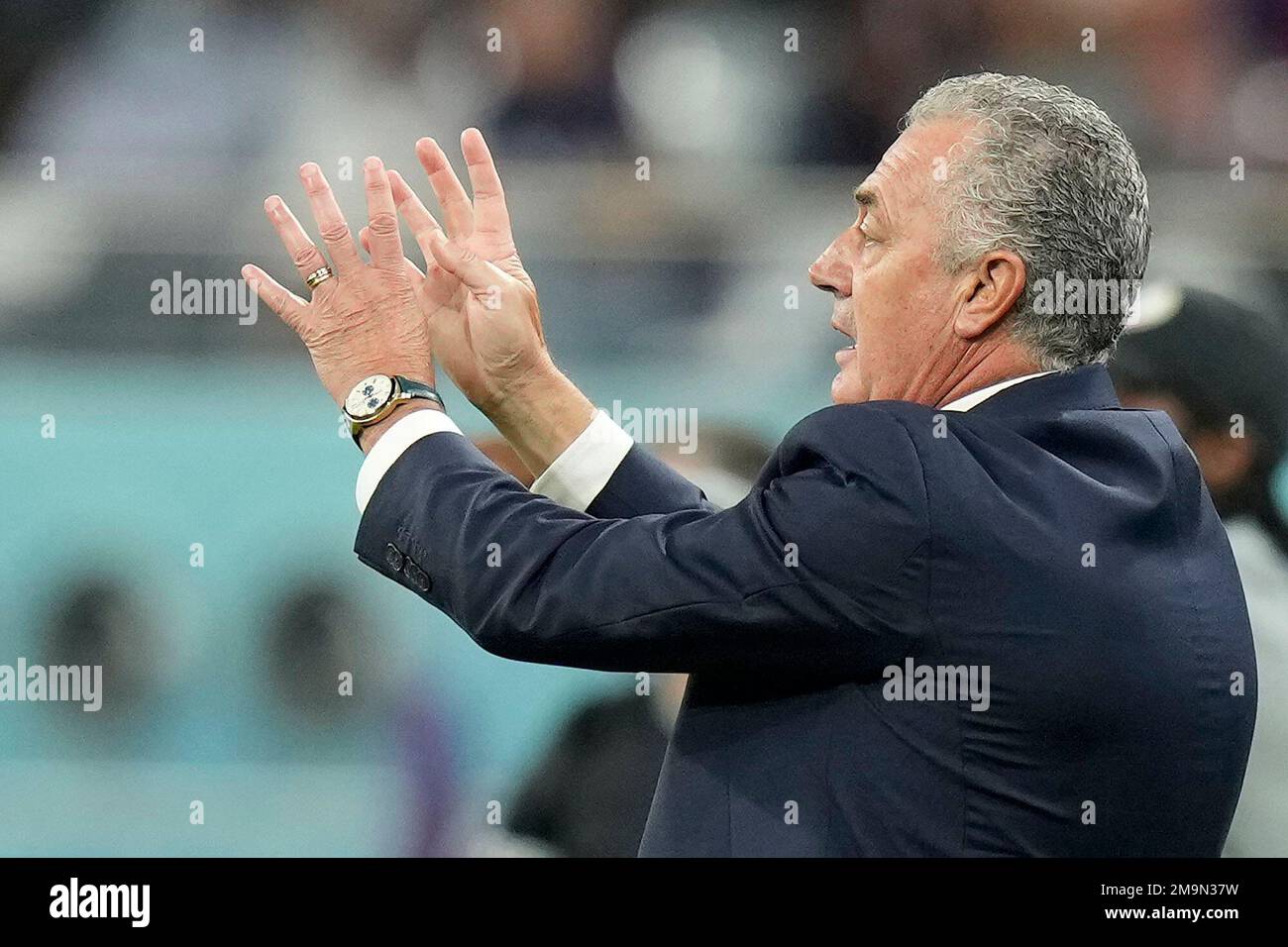 Ecuador's head coach Gustavo Alfaro gestures during the World Cup group ...