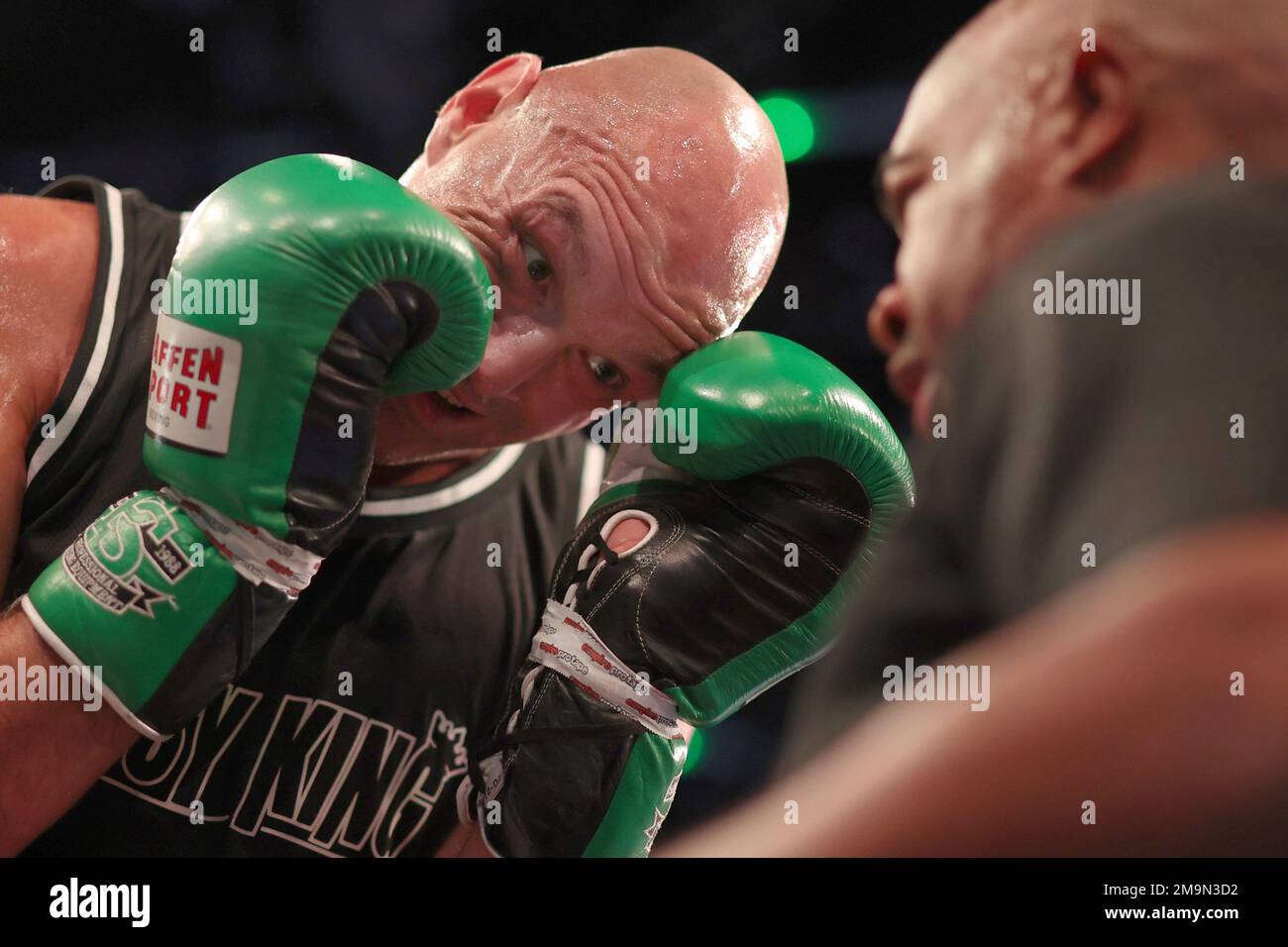 Boxer Tyson Fury the WBC heavyweight champion takes part in a workout ...