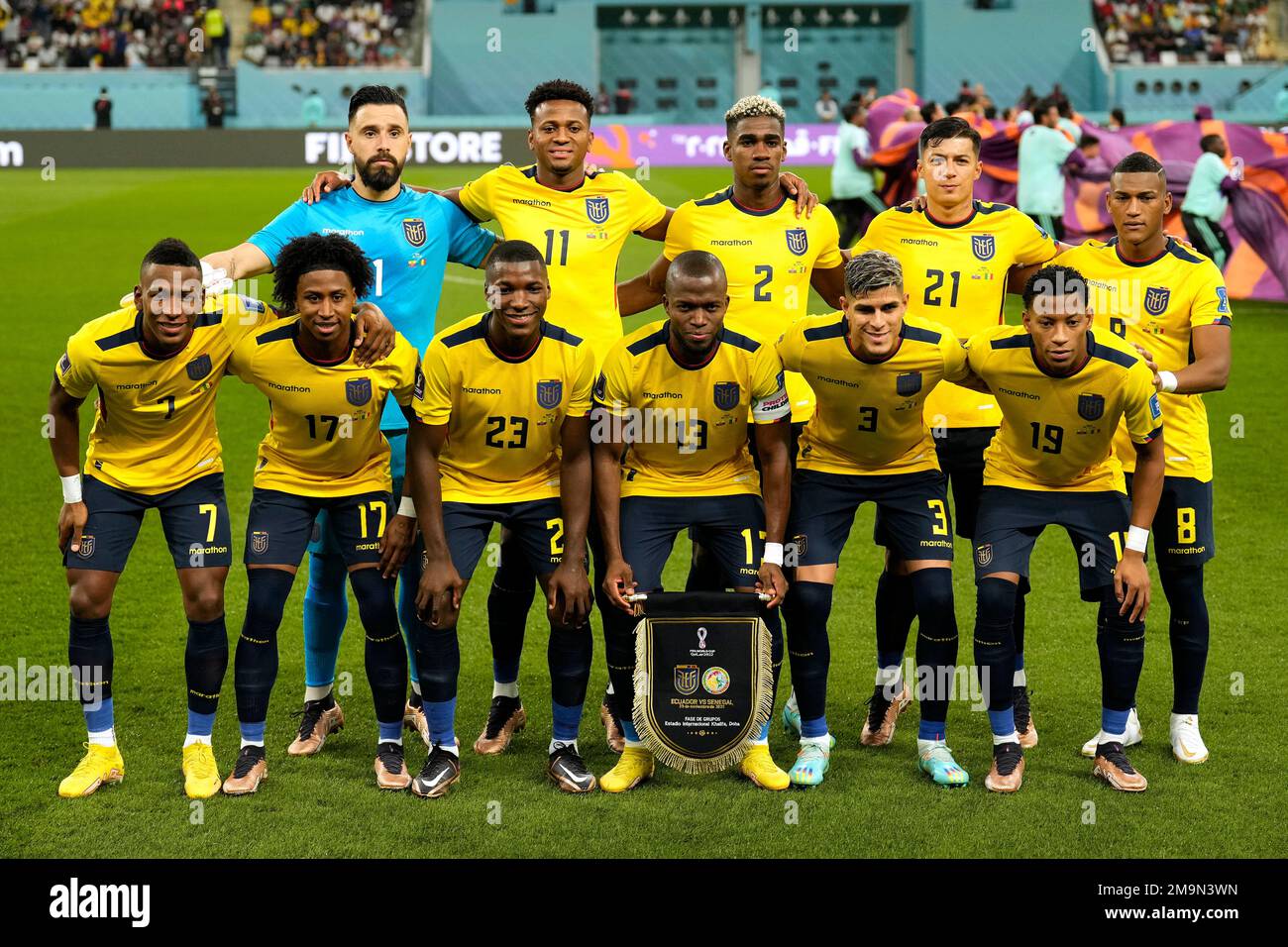 Ecuador players pose for photographers before the World Cup group A ...