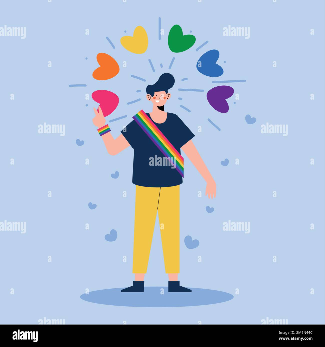 gay with lgbti hearts around character Stock Vector Image & Art - Alamy