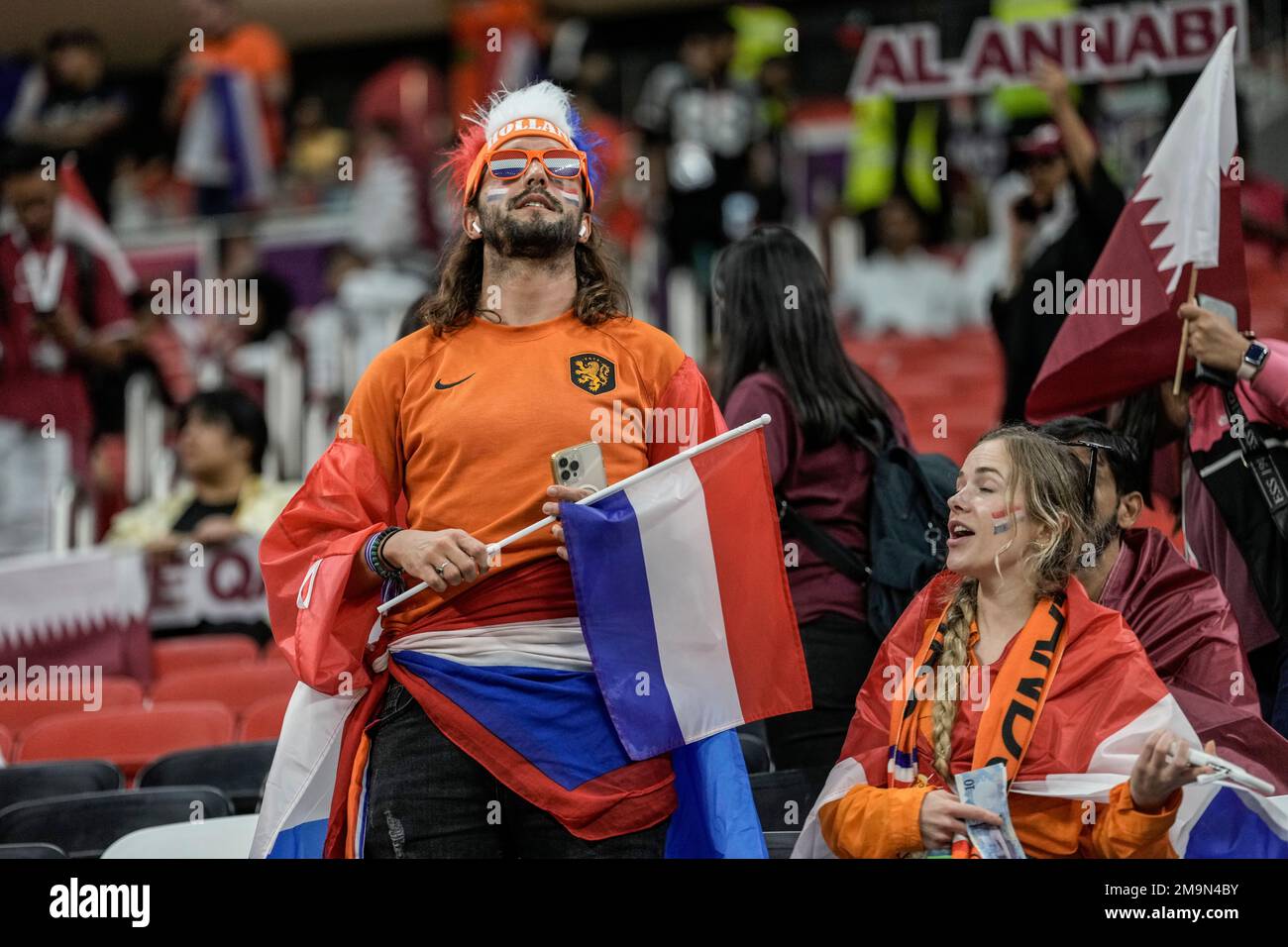 Netherlands supporters wait prior the start the World Cup group A ...