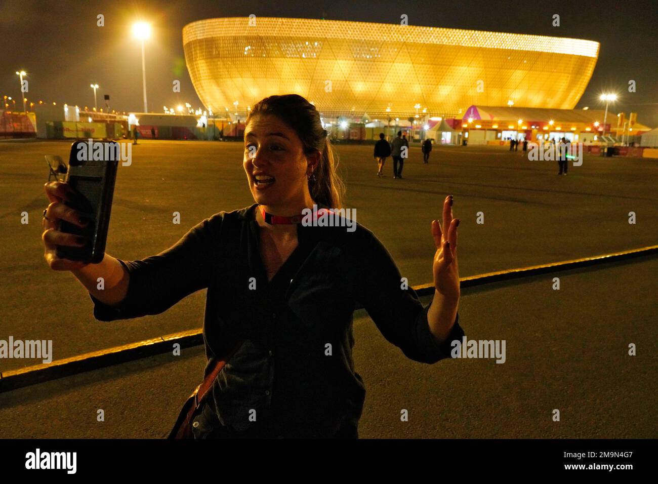 Associated Press correspondent Isabel DeBre films a selfie video in ...