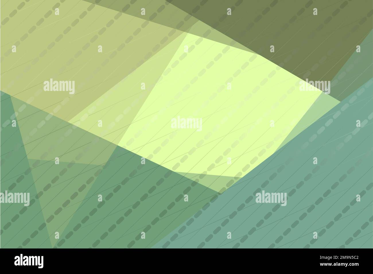 Geometric art vintage background with grid and corners in green and ...