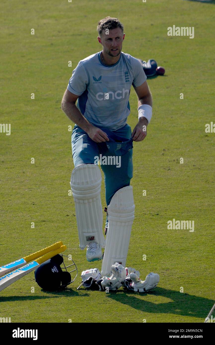 England's Joe Root attends a training session, in Rawalpindi, Pakistan ...