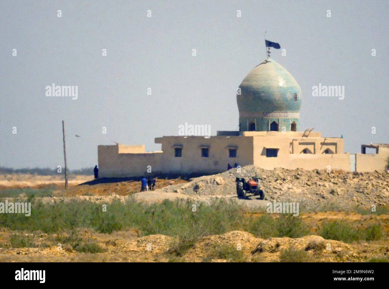 The Al-Uqaab, the black flag of the Prophet, waves at the peak of a ...