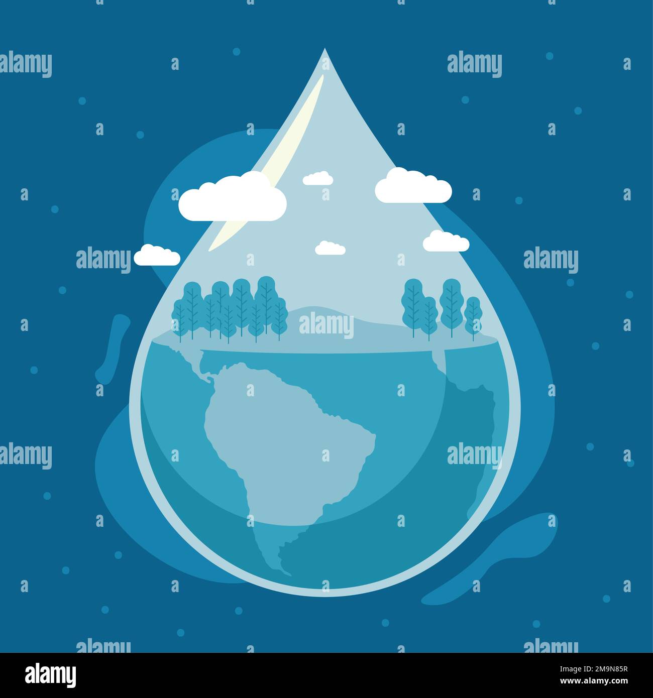 earth planet in drop water day Stock Vector Image & Art - Alamy