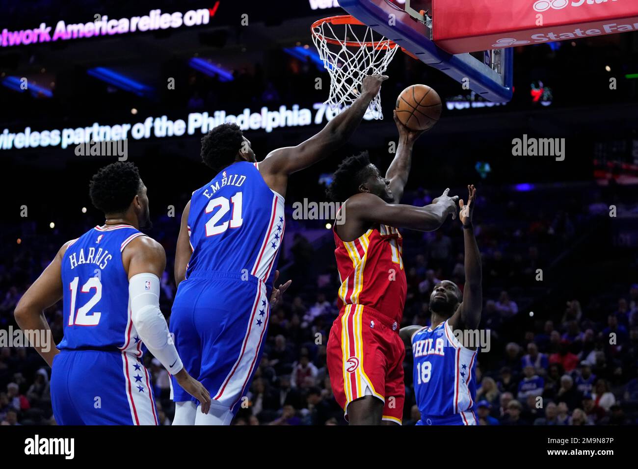 Atlanta Hawks' Clint Capela (15) goes up for a shot against ...