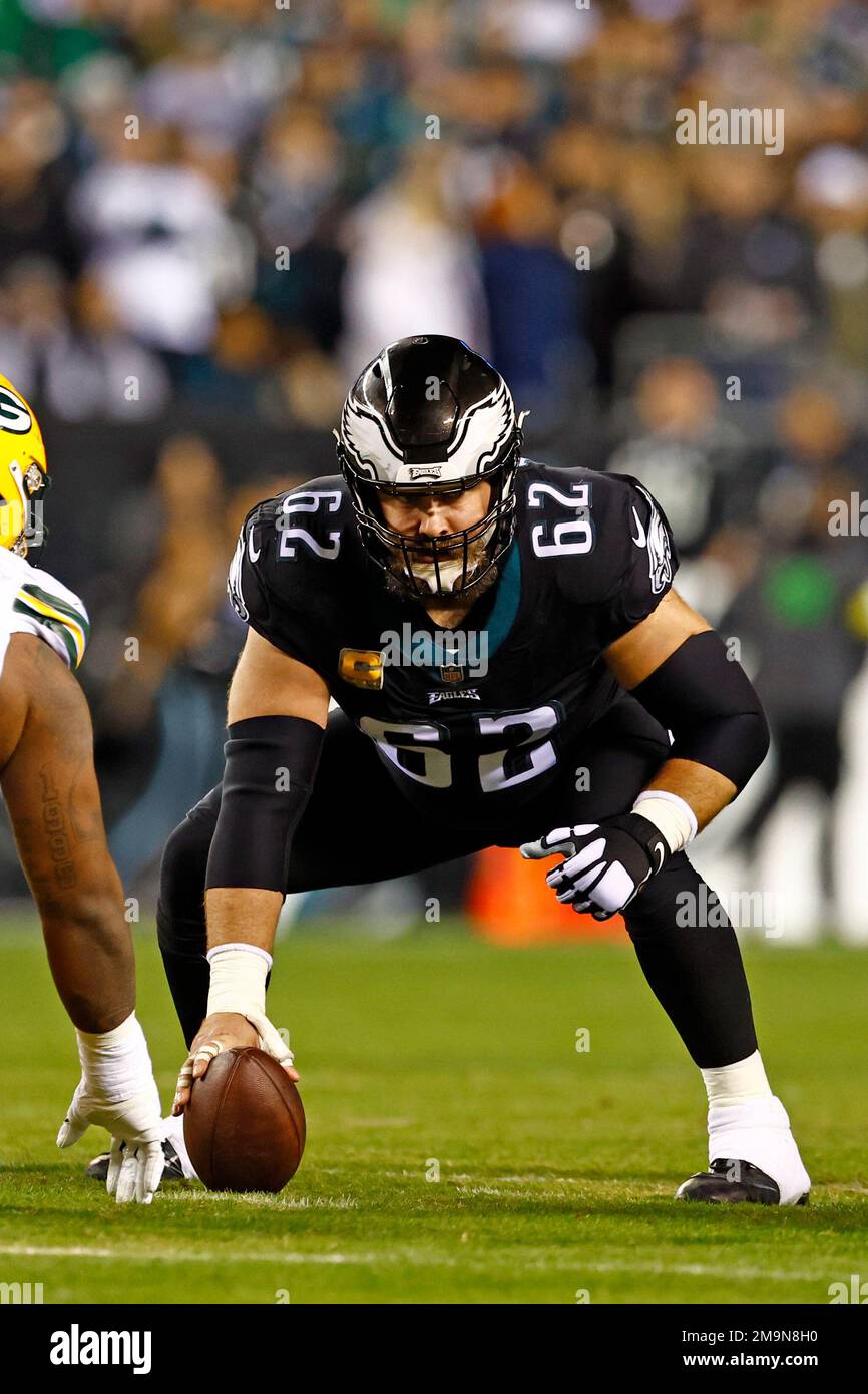 Philadelphia Eagles center Jason Kelce (62) in action against the Green ...