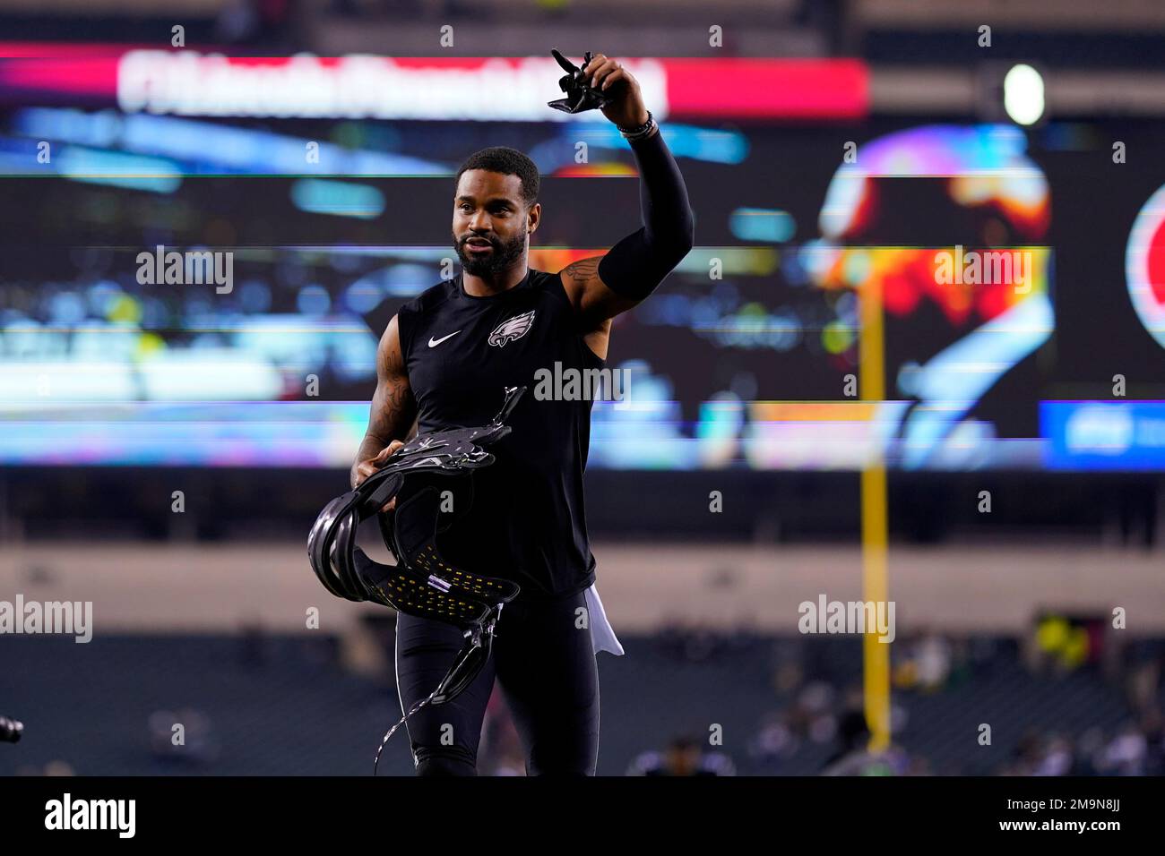 Philadelphia Eagles' Darius Slay reacts after an NFL football game ...