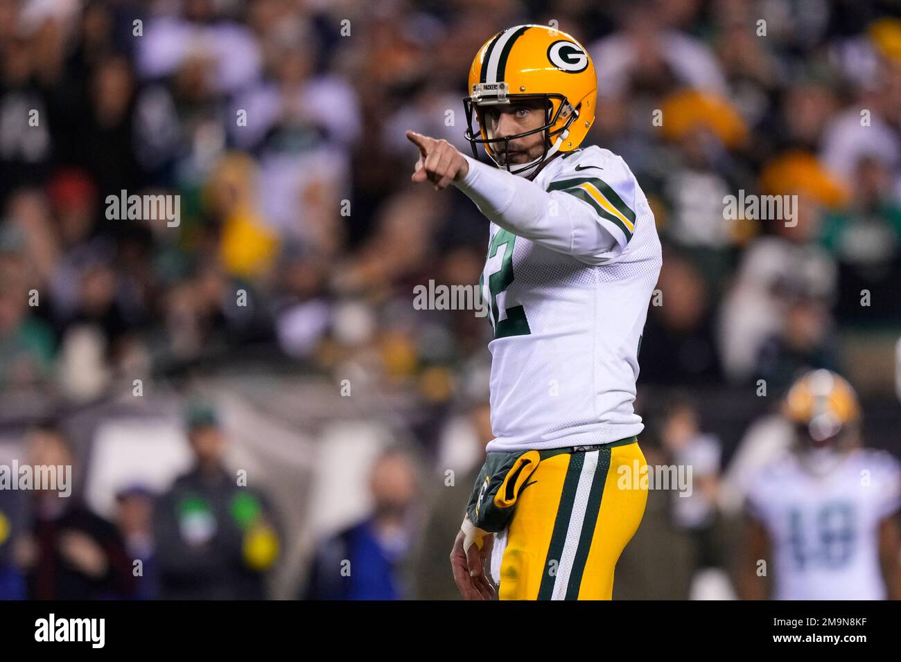 Green Bay Packers' Aaron Rodgers reacts plays during an NFL football ...
