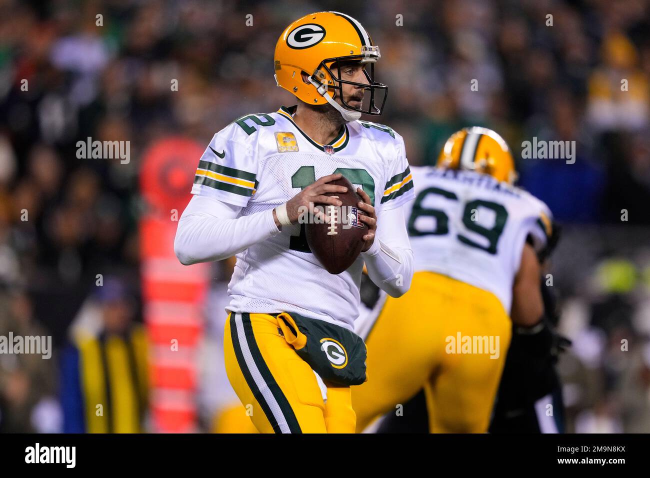 Green Bay Packers' Aaron Rodgers plays during an NFL football game ...