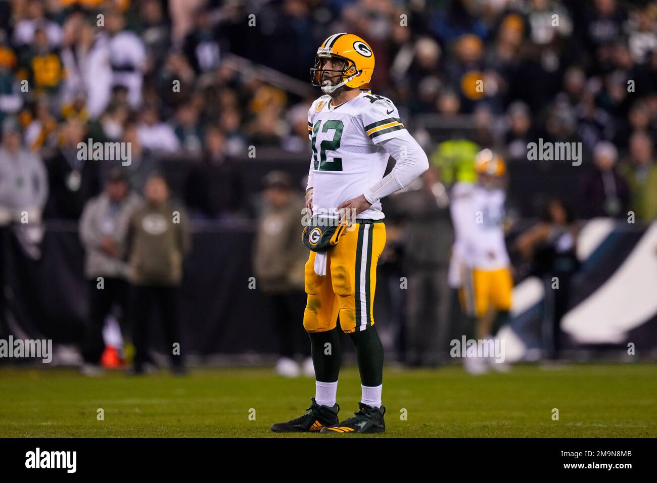 Green Bay Packers' Aaron Rodgers plays during an NFL football game ...