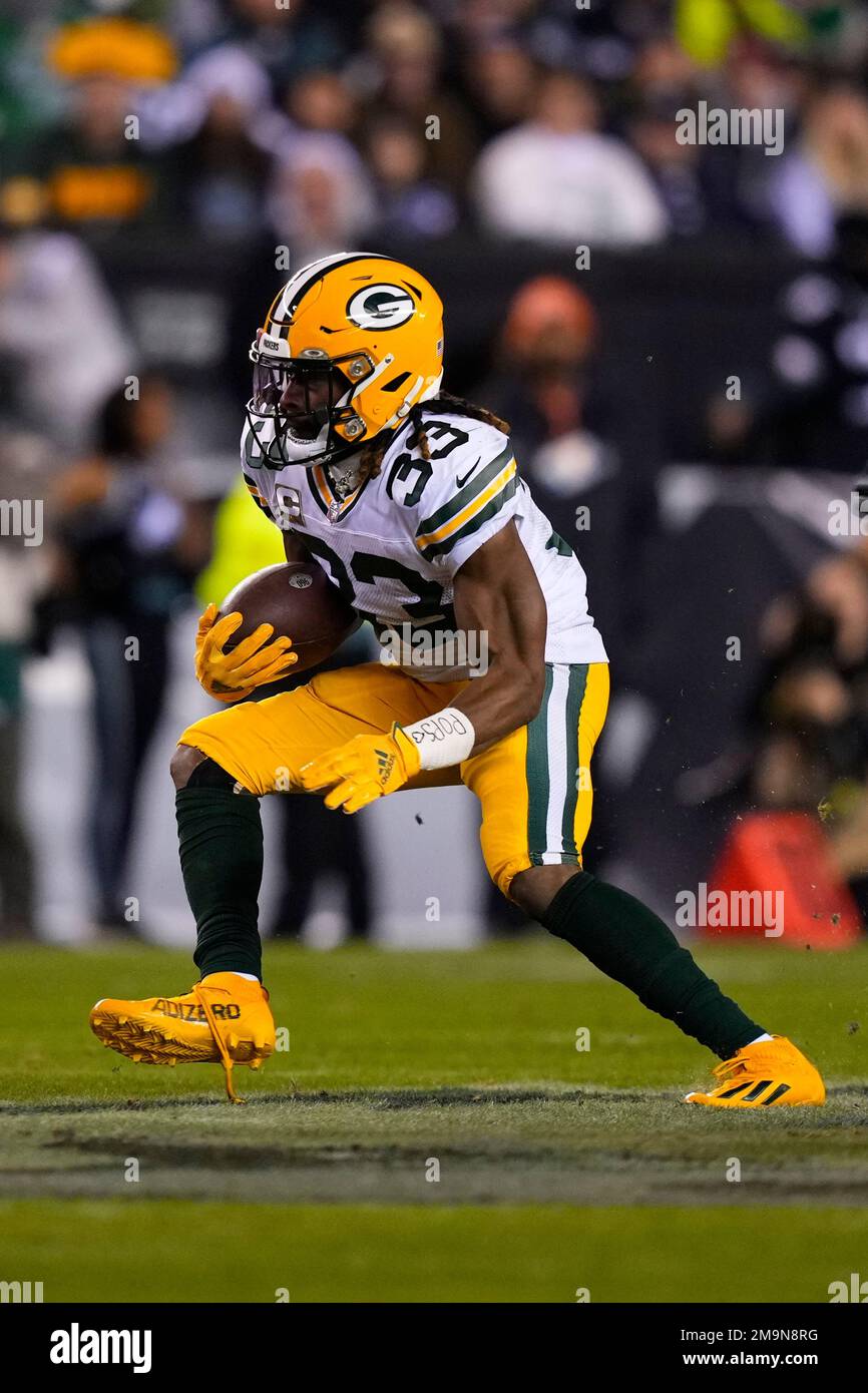 Green Bay Packers' Aaron Jones plays during an NFL football game ...