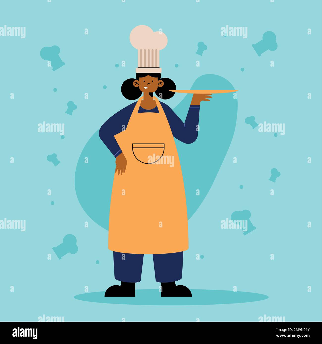 professional afro female chef character Stock Vector Image & Art - Alamy