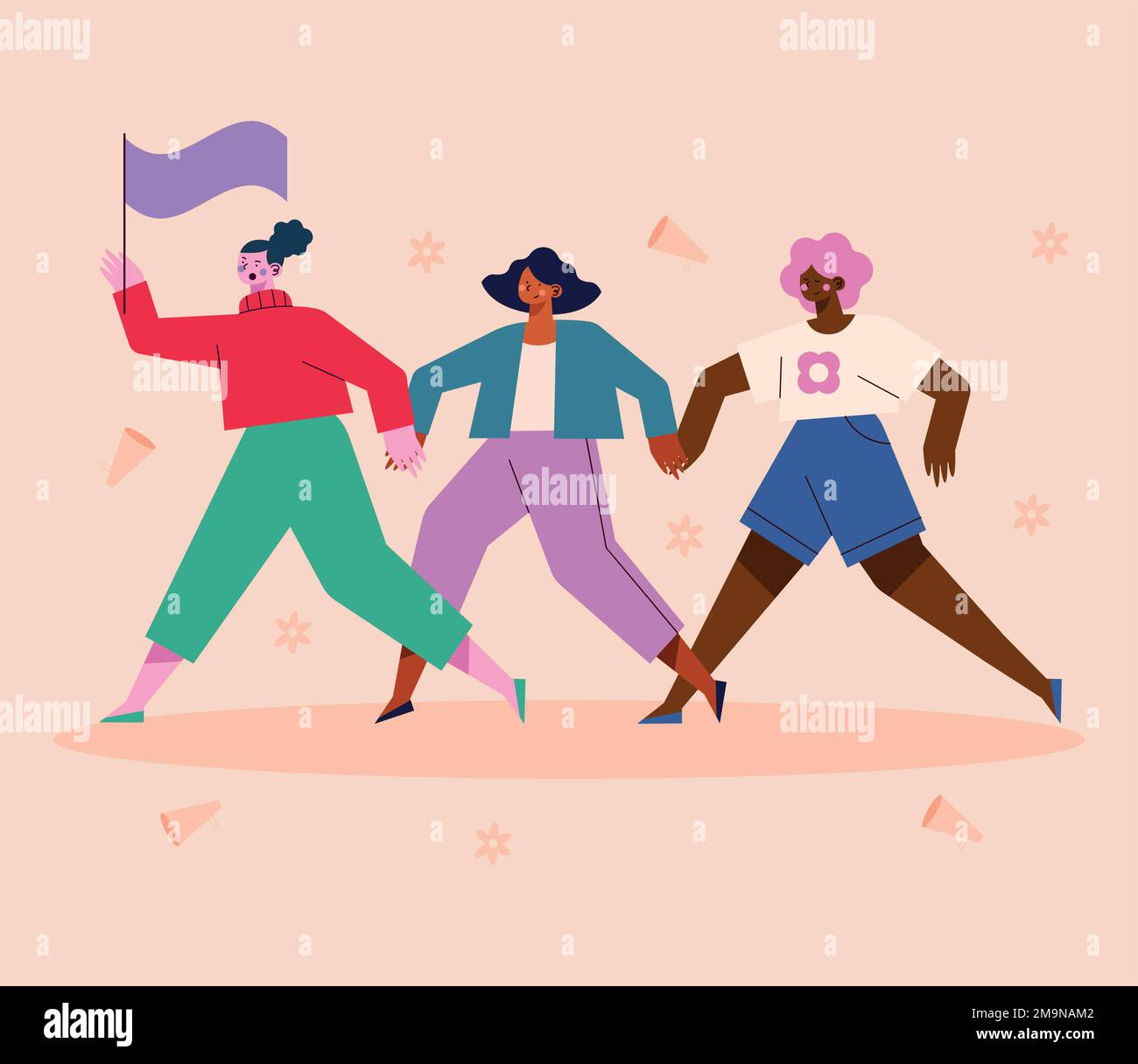 free women with flag characters Stock Vector Image & Art - Alamy